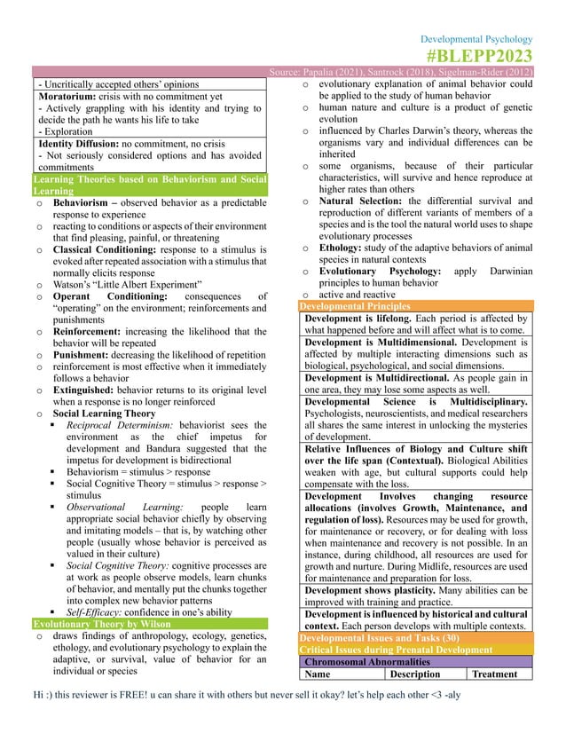 BLEPP Reviewer - Developmental Psychology | PDF | Genetics | Science