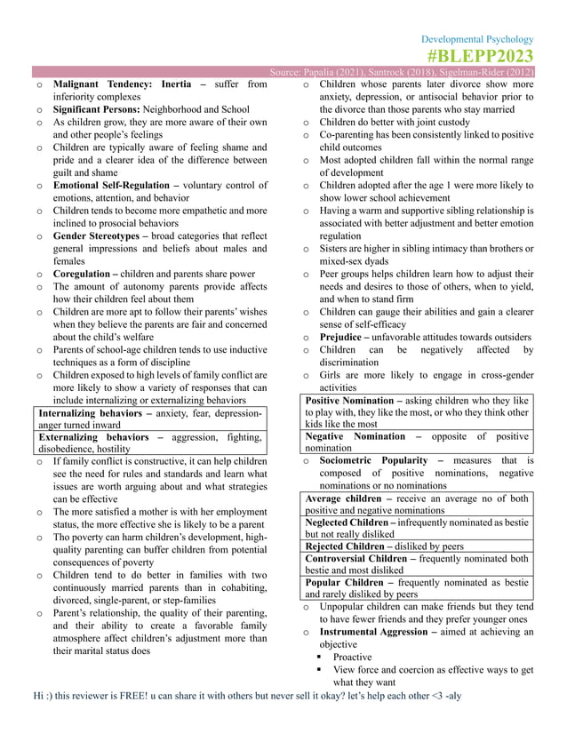 BLEPP Reviewer - Developmental Psychology | PDF | Genetics | Science