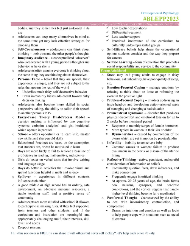 BLEPP Reviewer - Developmental Psychology | PDF | Genetics | Science