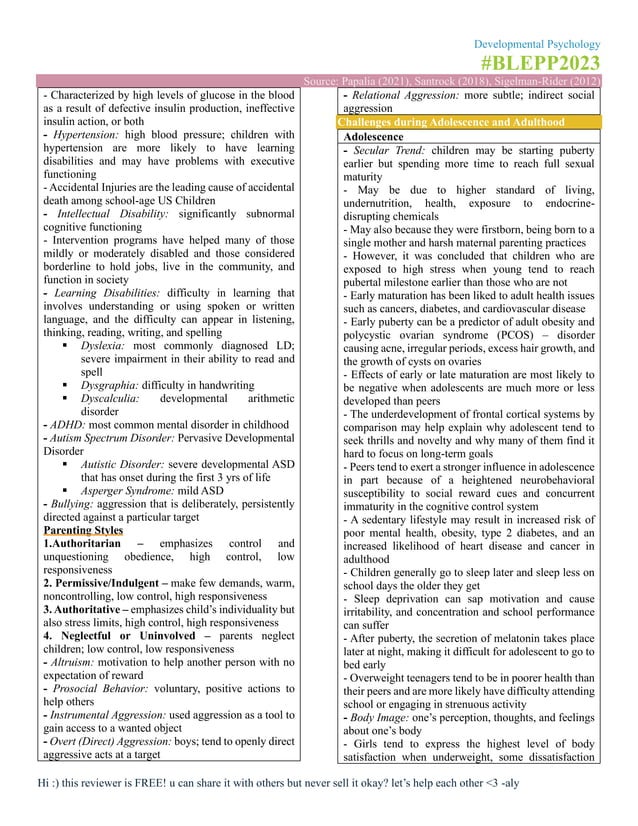 BLEPP Reviewer - Developmental Psychology | PDF | Genetics | Science
