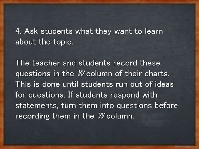 K-W-L Strategy | PPTX | Education