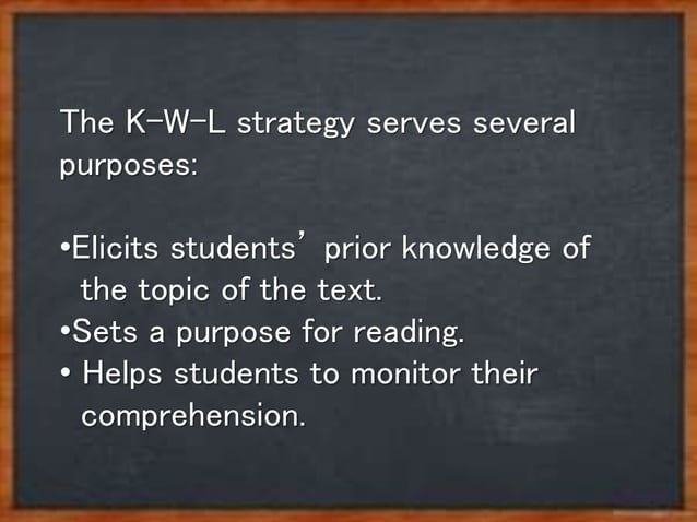 K-W-L Strategy | PPTX | Education