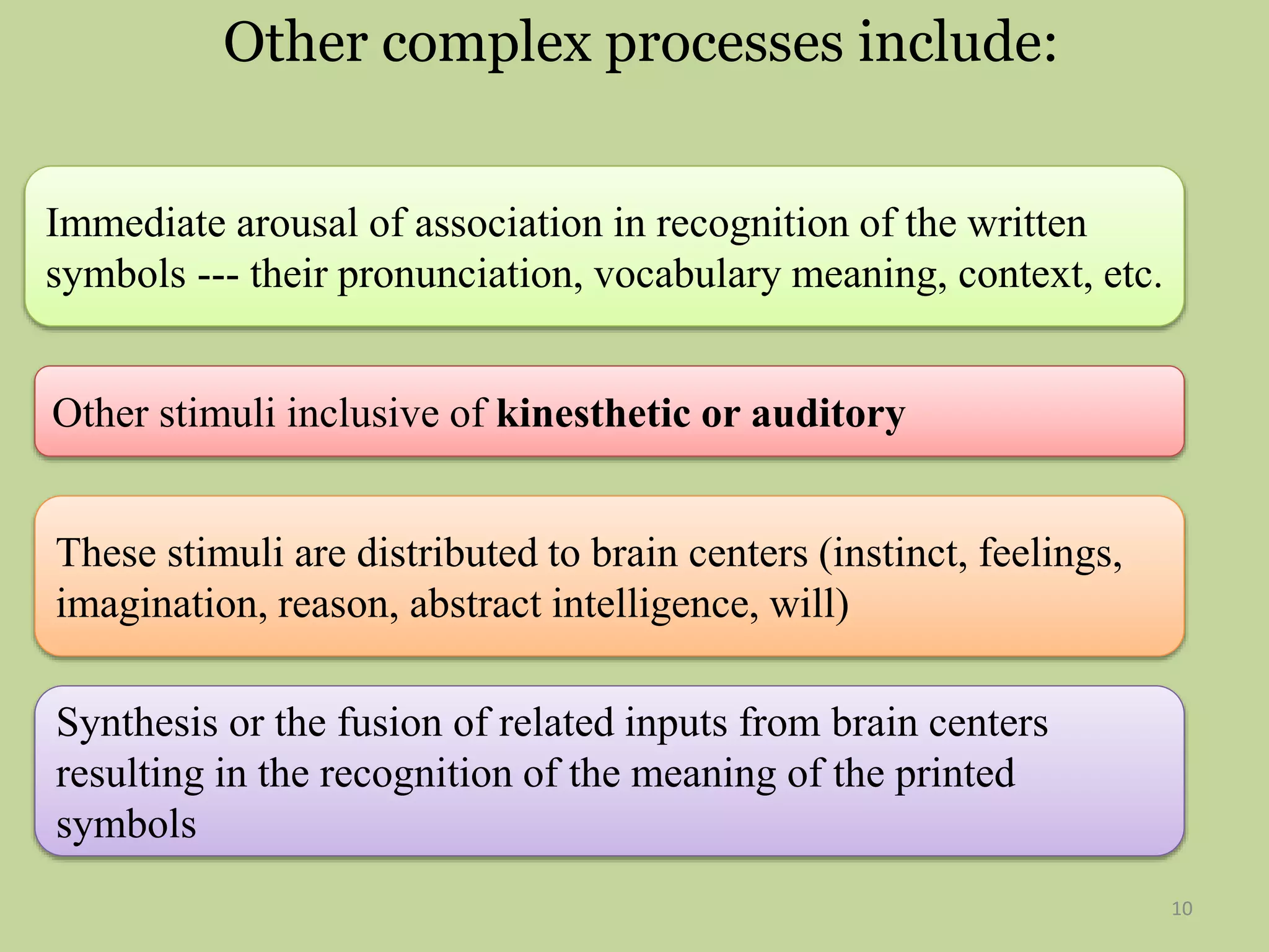 Developmenta reading cognitive process | PPTX | Science