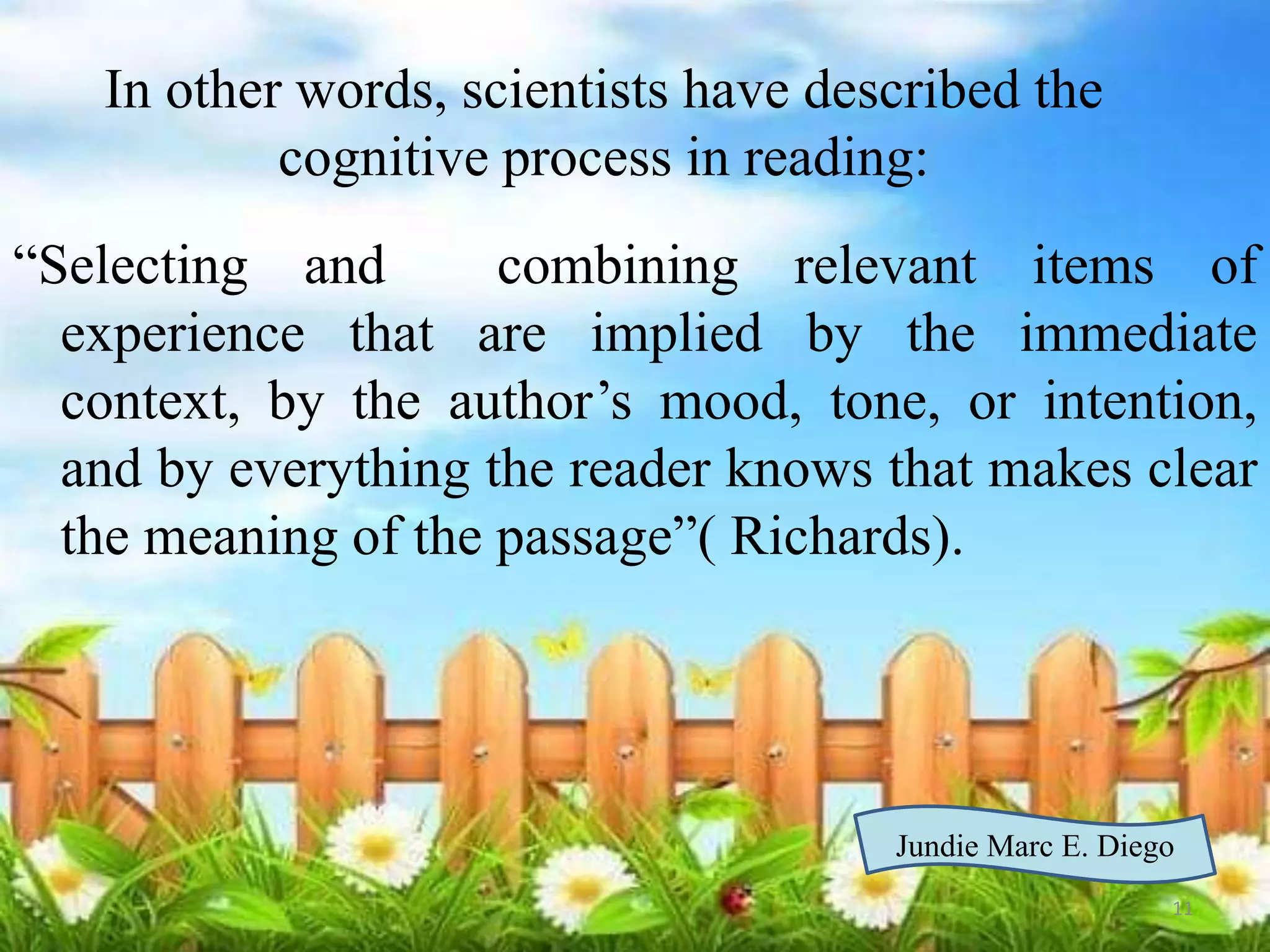 Developmenta reading cognitive process | PPTX | Science