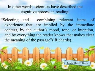 Developmenta reading cognitive process | PPTX | Science
