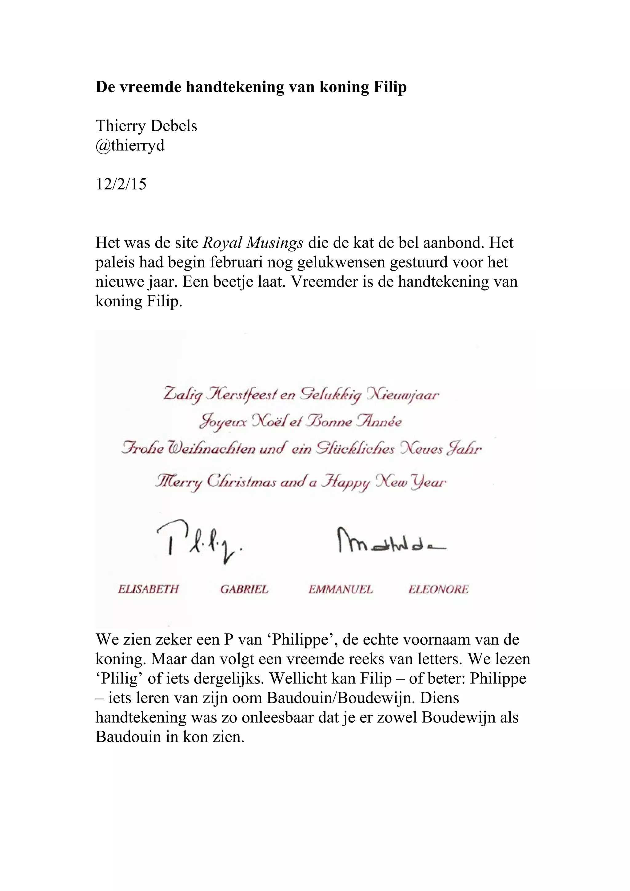 De vreemde handtekening van koning Filip | DOC