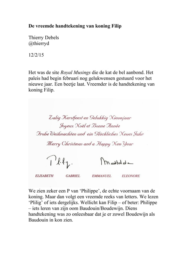 De vreemde handtekening van koning Filip | DOC