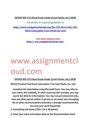 Devry bis-155-final-exam-guide | PDF
