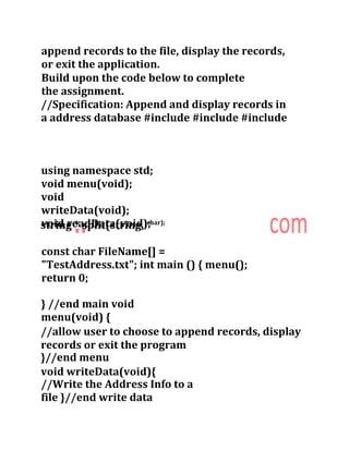 Devry cis-170-c-i lab-7-of-7-sequential-files | PPT | Programming Languages | Computing