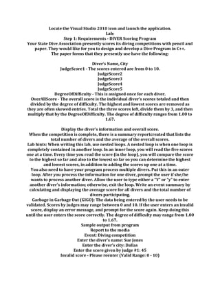 Devry cis 170 c i lab 3 of 7 looping | PDF