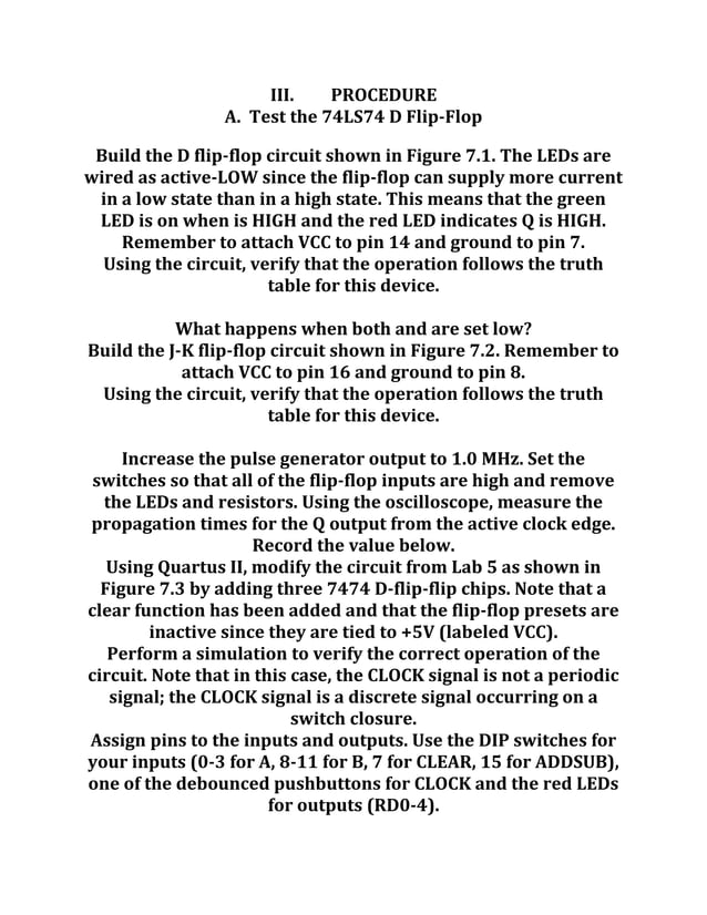 Devry ecet 105 week 7 i lab add subtractor using flip-flops new | PDF