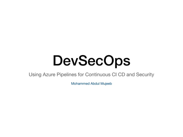 DevSecOps Basics with Azure Pipelines | PDF | Cloud Computing | Internet