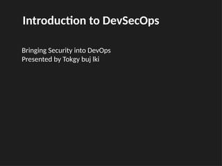 DevSecOps presentation explaining what is devsecops | PPTX