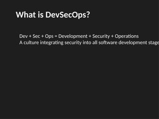 DevSecOps presentation explaining what is devsecops | PPTX