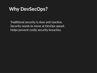 DevSecOps presentation explaining what is devsecops | PPTX