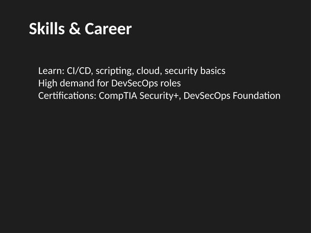 DevSecOps presentation explaining what is devsecops | PPTX