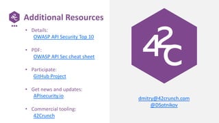 OWASP API Security Top 10 - Austin DevSecOps Days | PDF