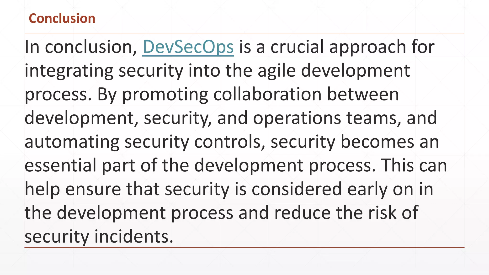 Devsecops For Agile Development Integrating Security Into The Agile Process Ppt Free Download