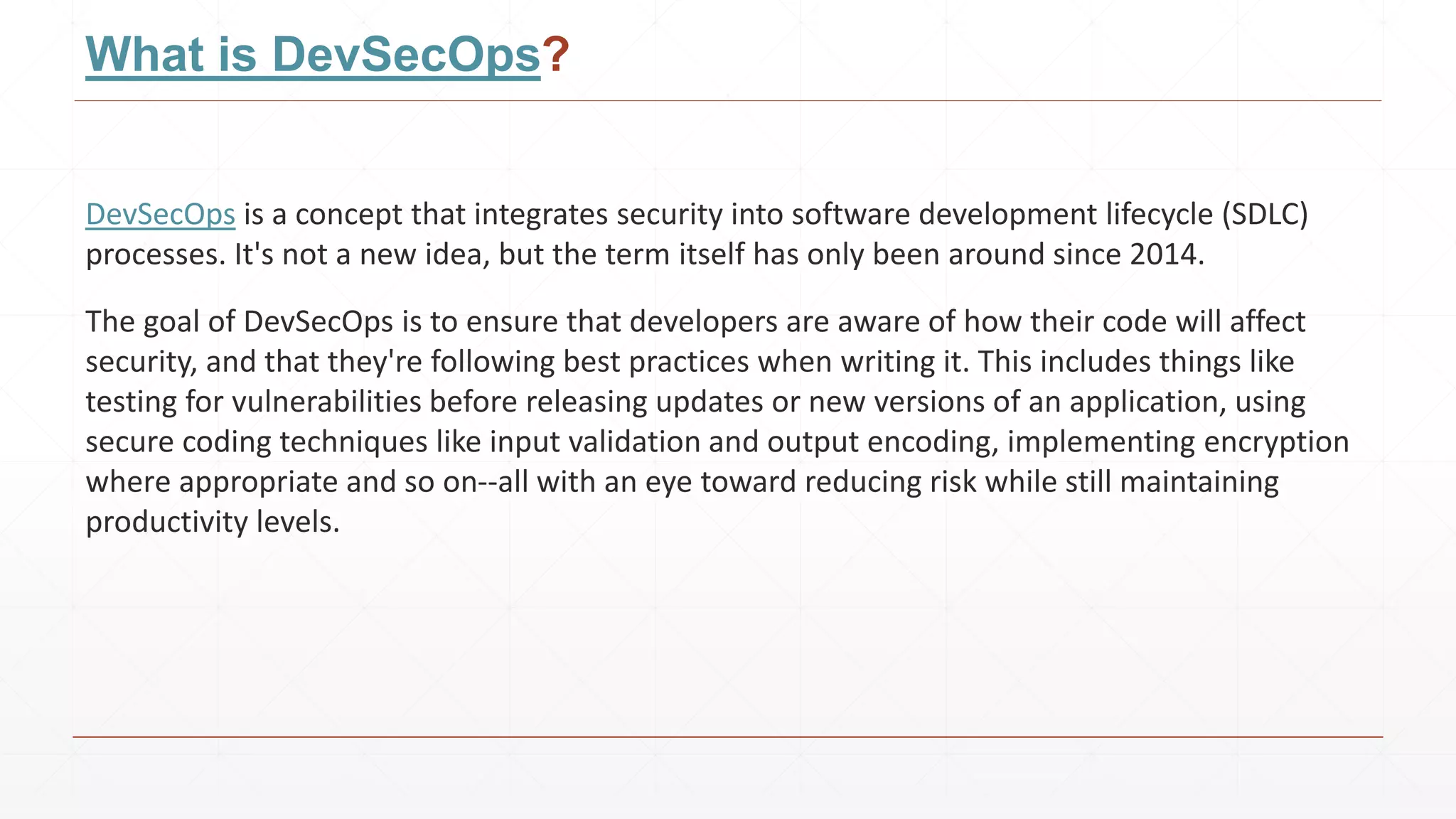 DevSecOps: Integrating Security Into Your SDLC | PPTX