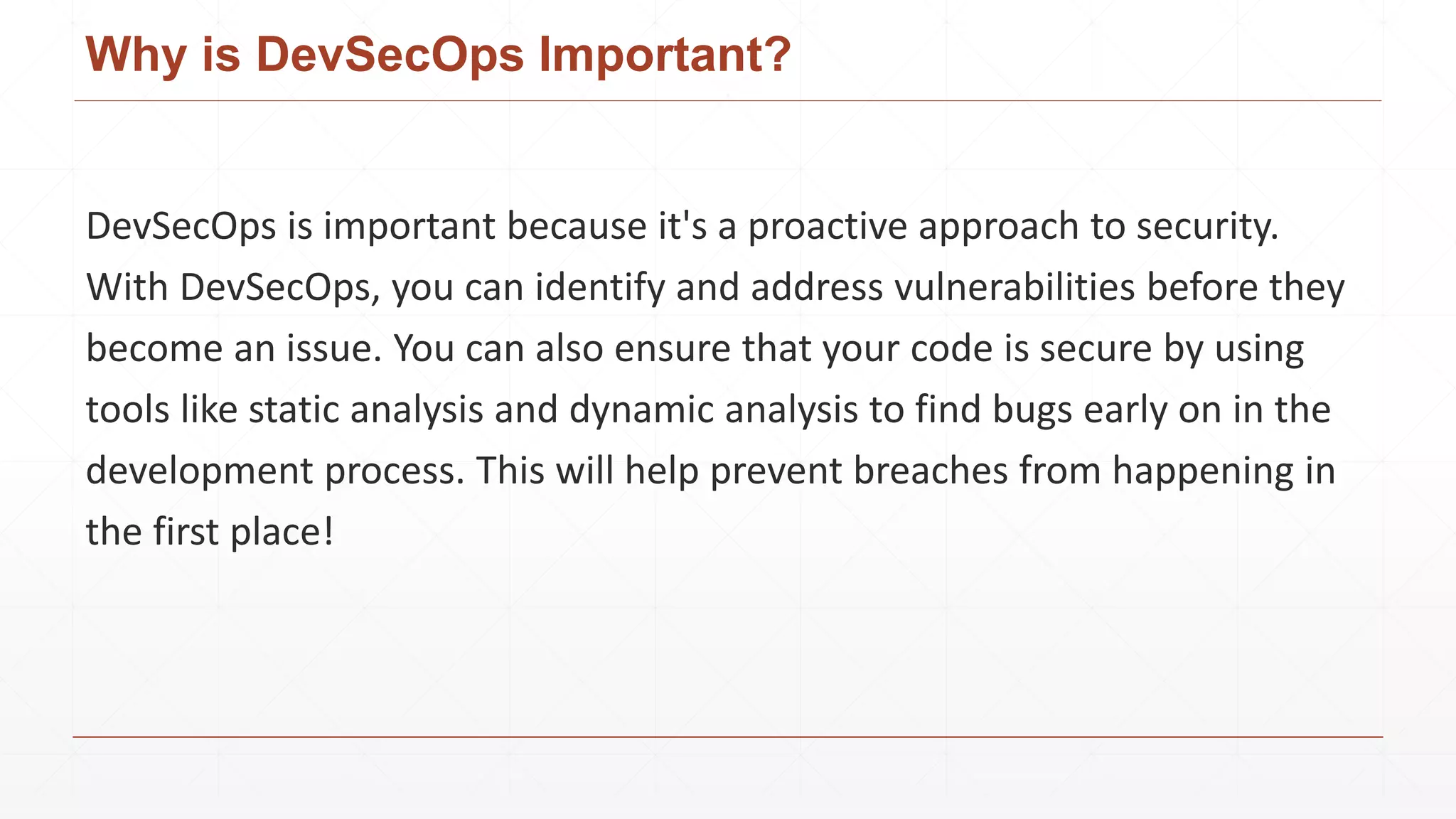 DevSecOps: Integrating Security Into Your SDLC | PPTX