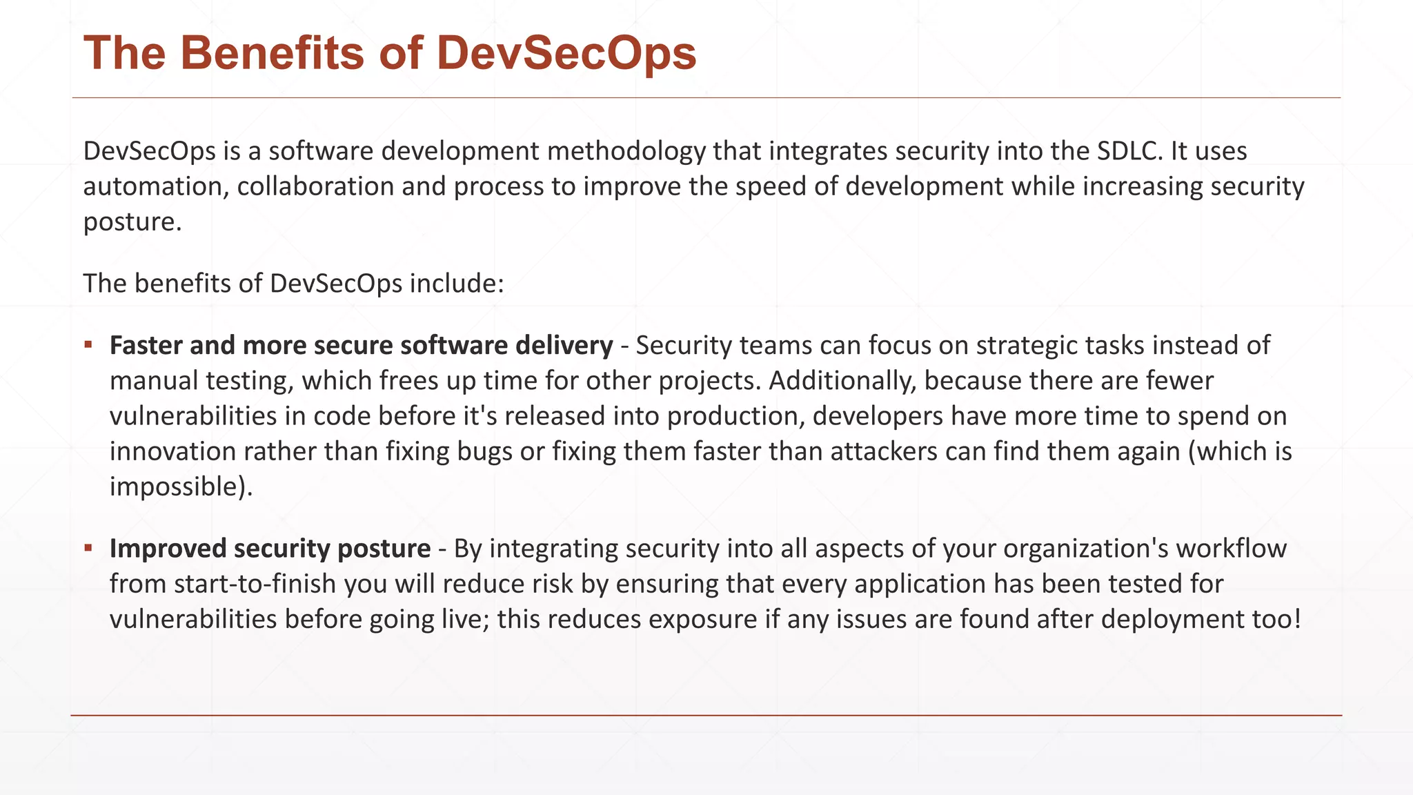 DevSecOps: Integrating Security Into Your SDLC | PPTX