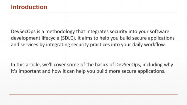 DevSecOps: Integrating Security Into Your SDLC | PPT