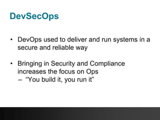 DevSecOps: Security and Compliance at the Speed of Continuous Delivery | PPTX
