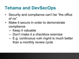 DevSecOps: Security and Compliance at the Speed of Continuous Delivery ...