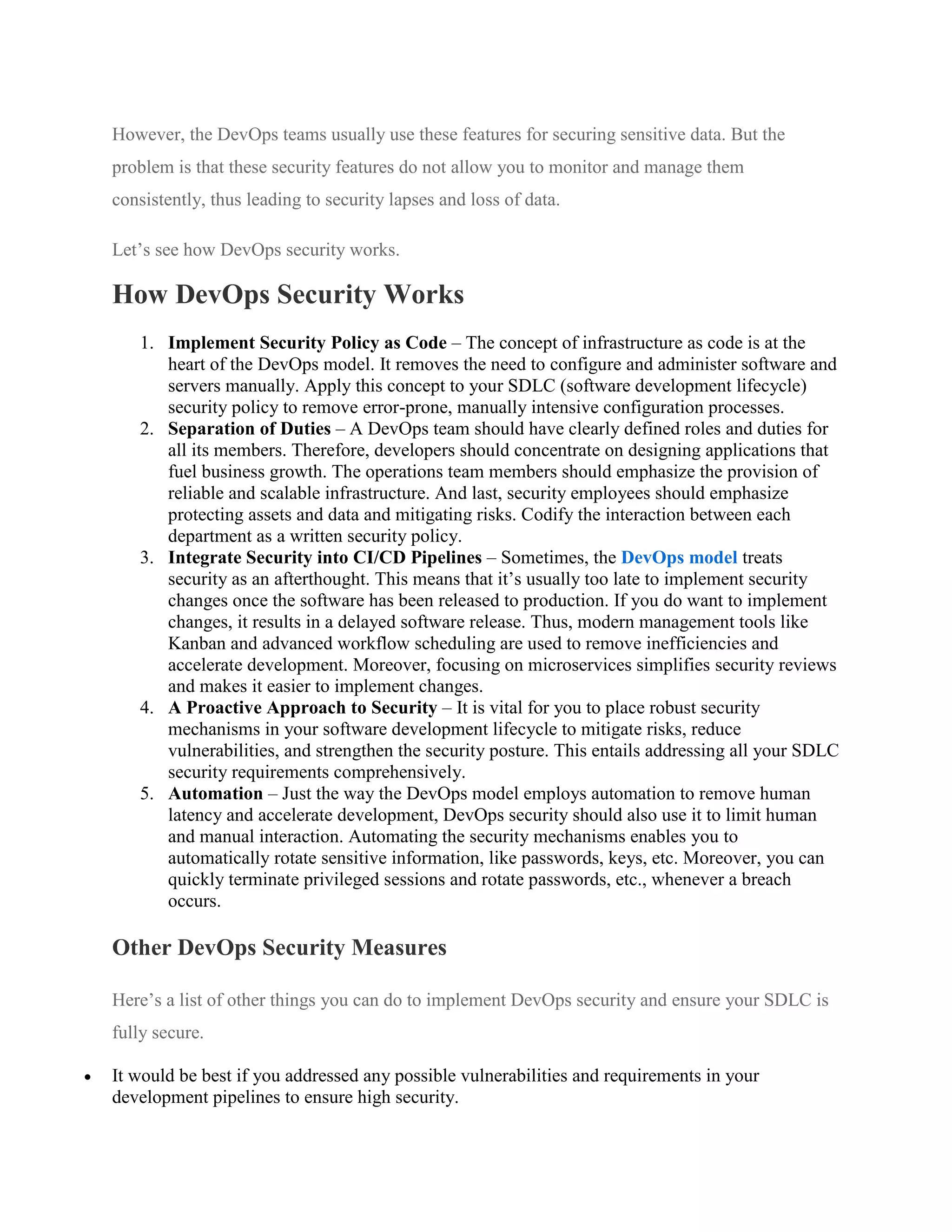 Devsecops The Importance Of Devops Security In 2023docx Cloud Computing Internet