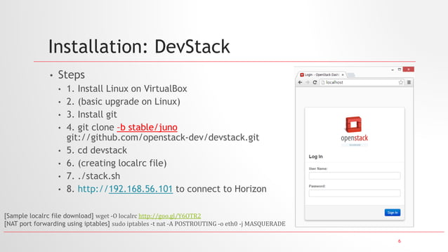 OpenStack : DevStack installation using VirtualBox & Ubnutu (Juno with Neutron) | PPT