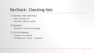 OpenStack : DevStack installation using VirtualBox & Ubnutu (Juno with Neutron) | PPT