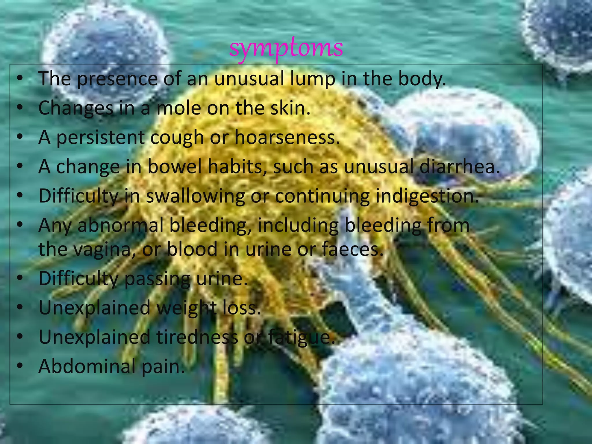 cancer, stages, symptoms | PPTX