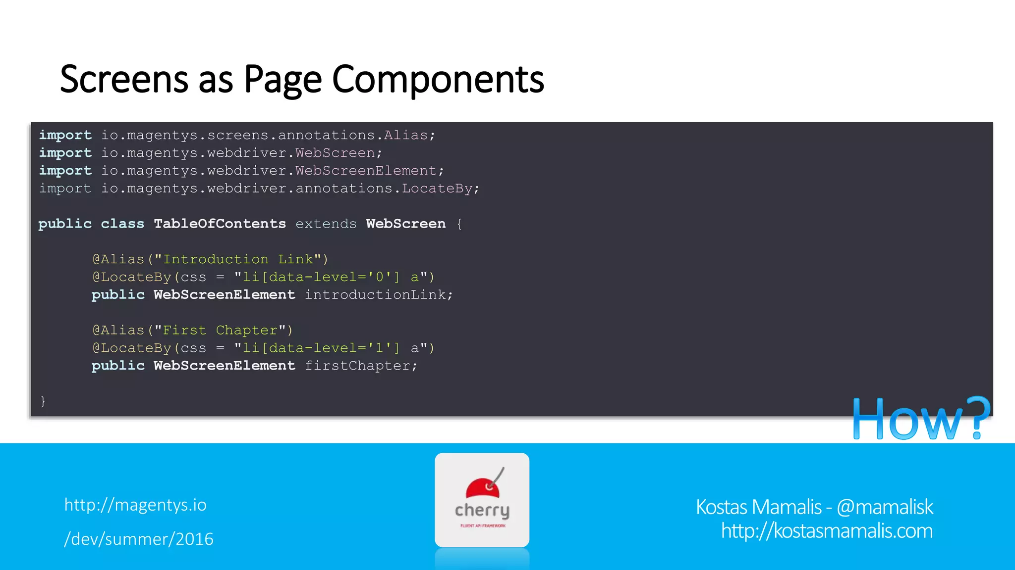 Dev summer2016 - Automation code as Production code | PPTX