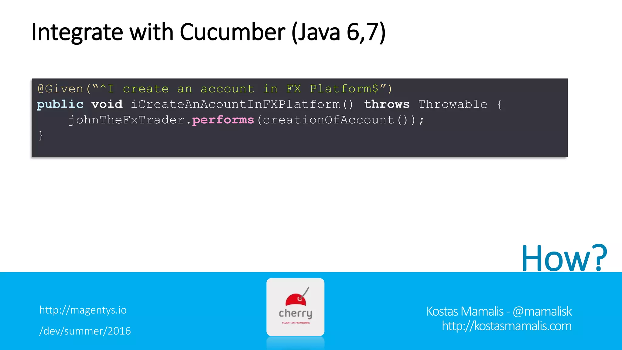 Dev summer2016 - Automation code as Production code | PPT