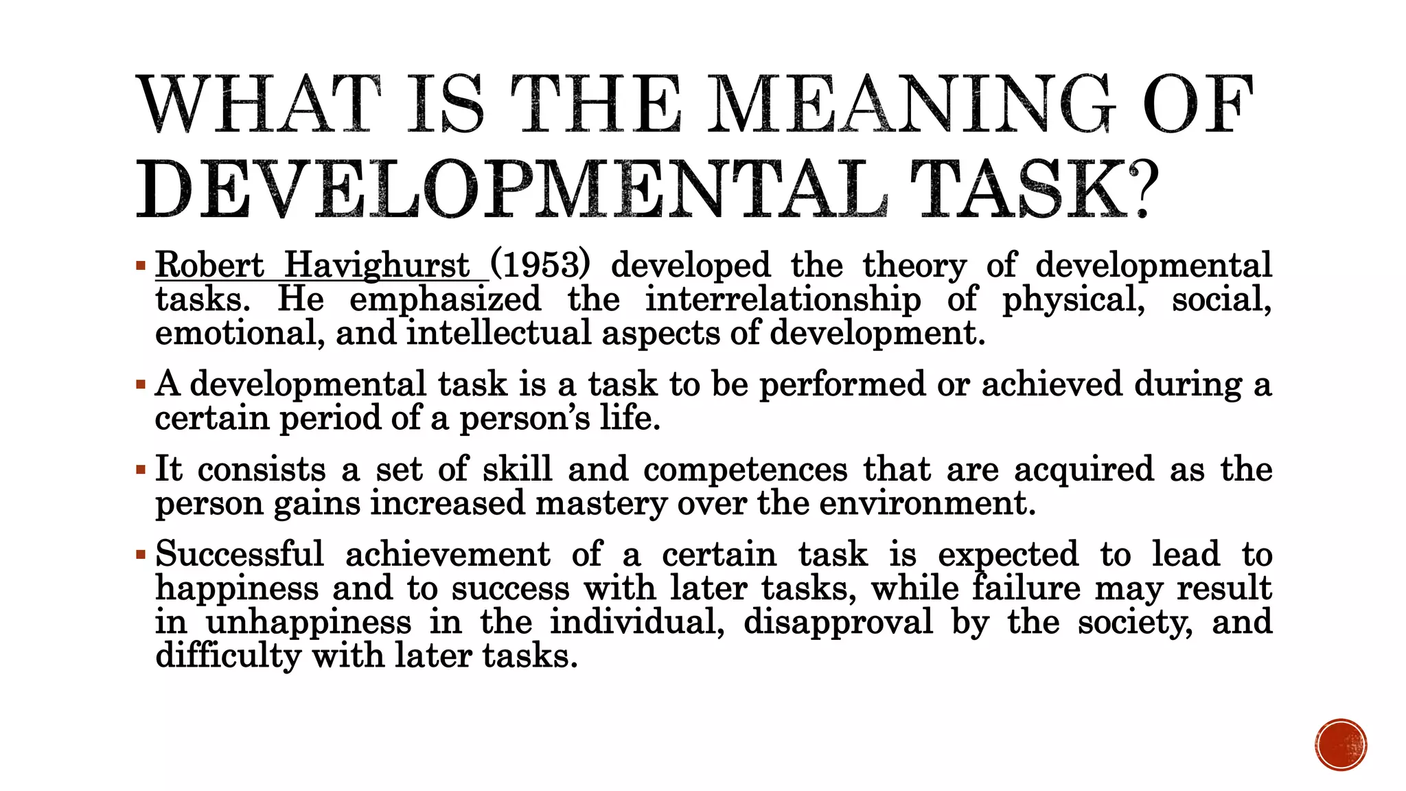 Developmental Tasks | PPTX