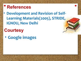 Development of self learning materials | PPT