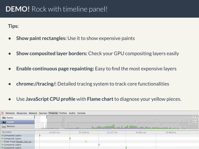 Dev tools rendering & memory profiling | PPT