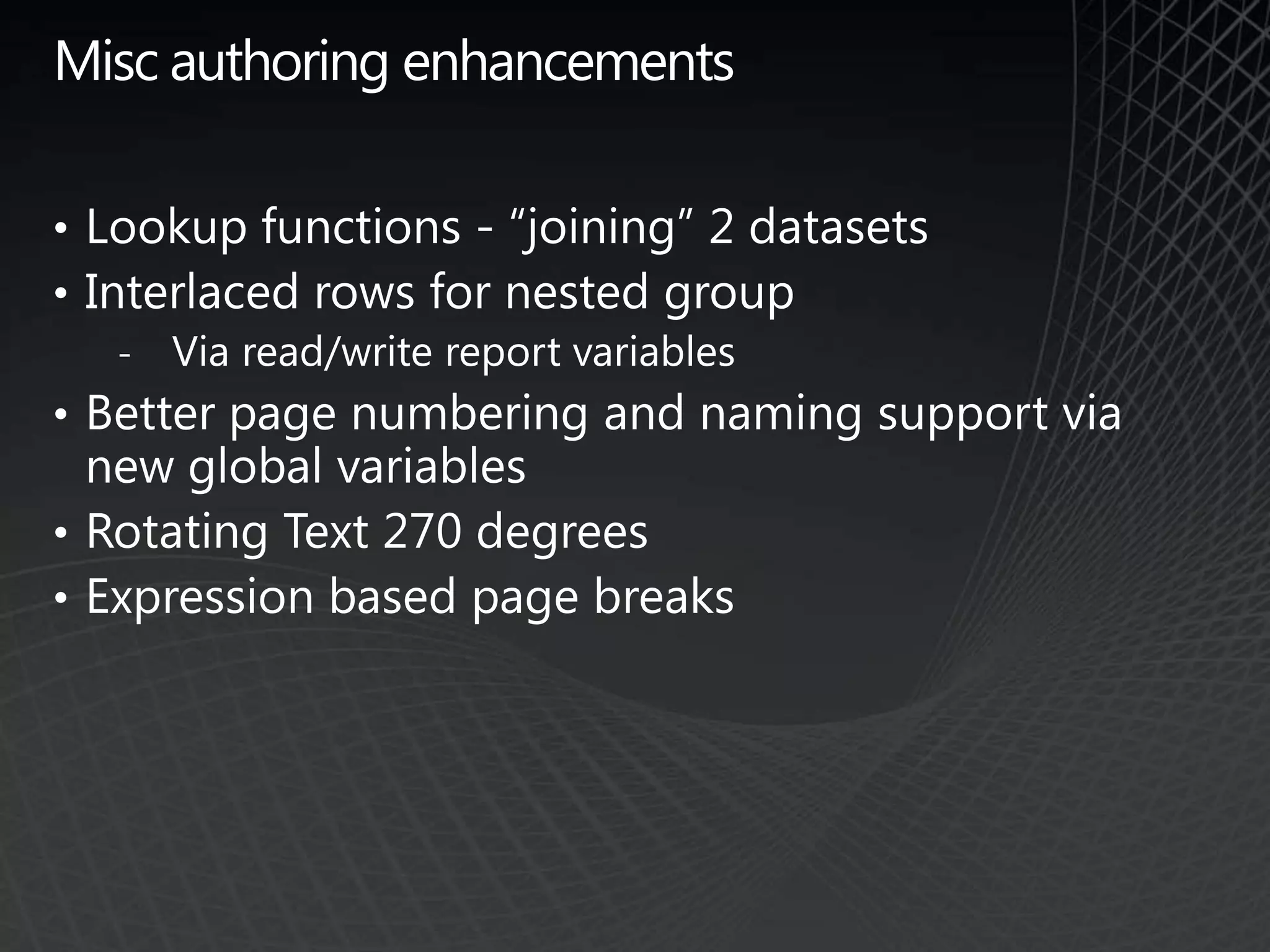 Microsoft SQL Server - Developing Rich Reporting Solutions Presentation ...