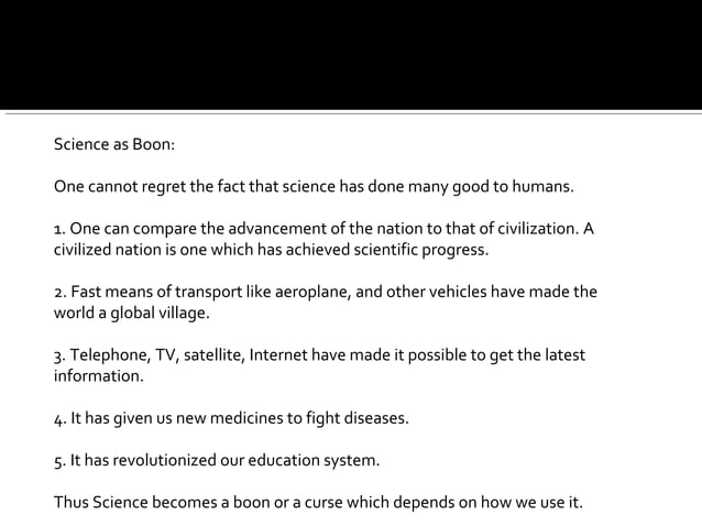 science a boon or bane | PPT