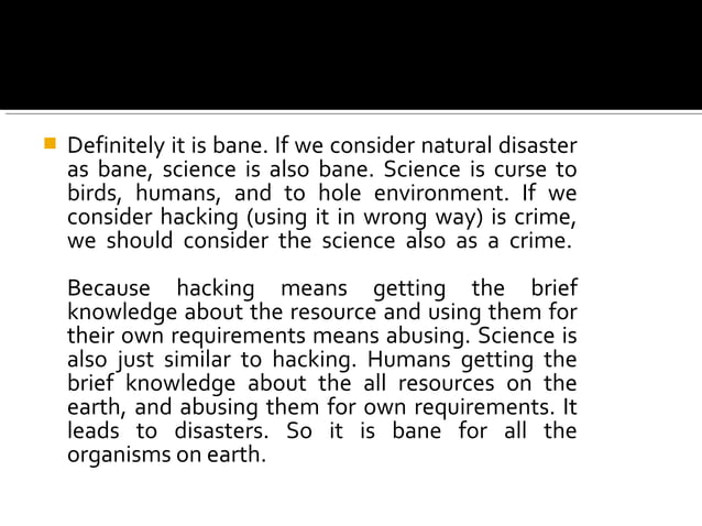science a boon or bane | PPT
