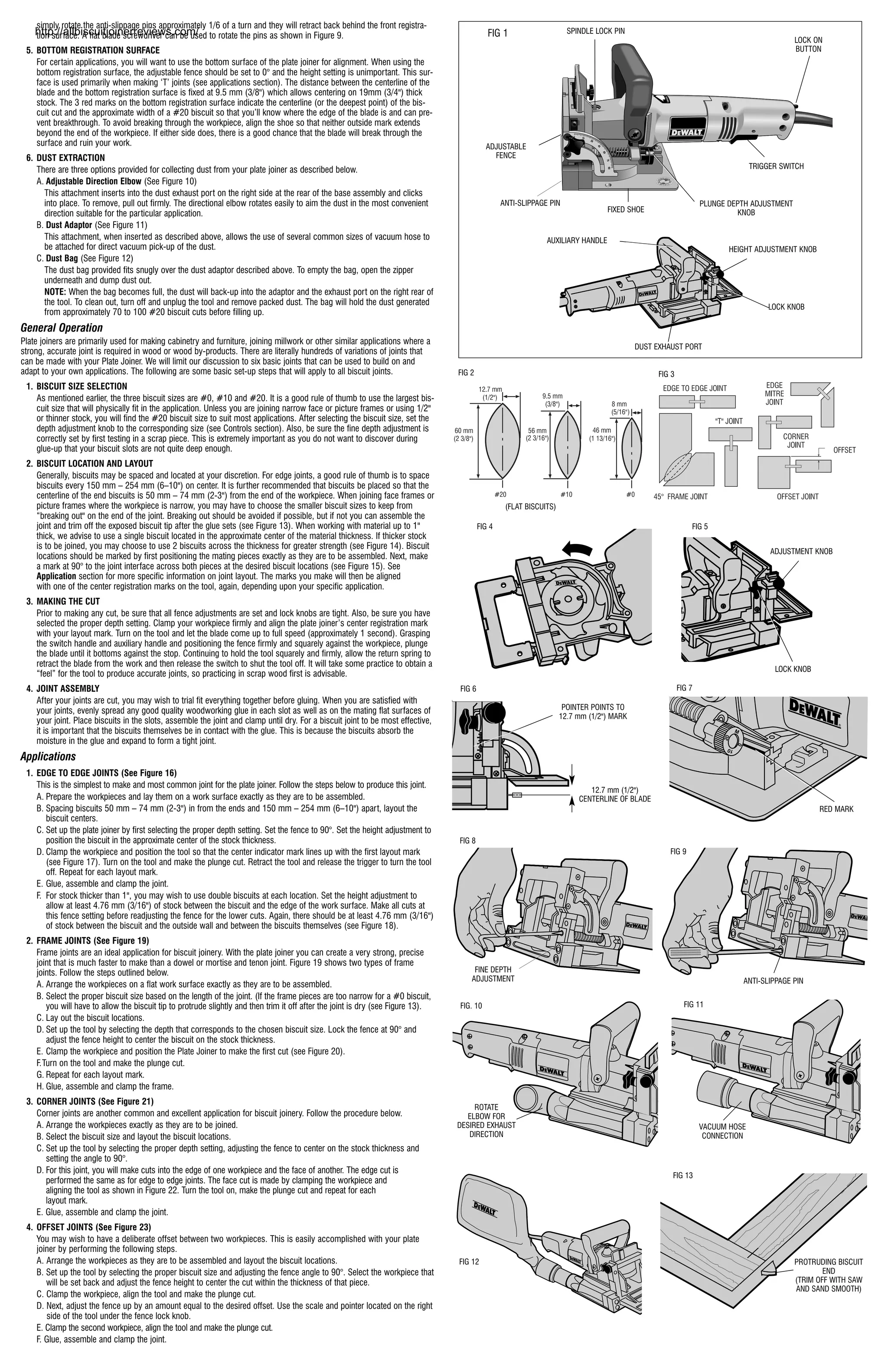 Dewalt dw682 k biscuit joiner- joiner manual | PDF