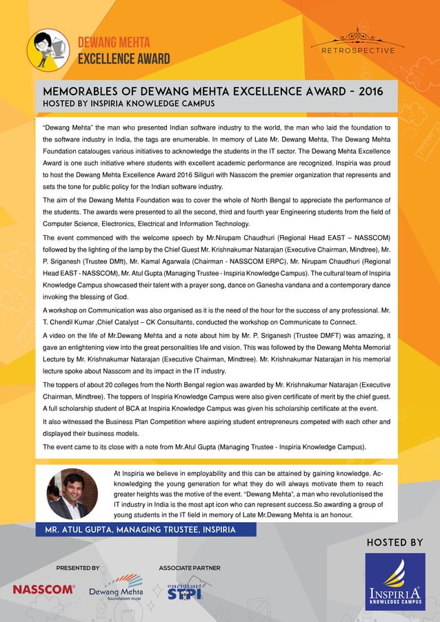 Dewang Mehta Excellence Award 2016 (Siliguri) | PDF | Awards Shows | Events