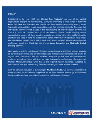 Dewani Pen Products, Mumbai, Wooden Table Tops | PDF | Woodworking ...