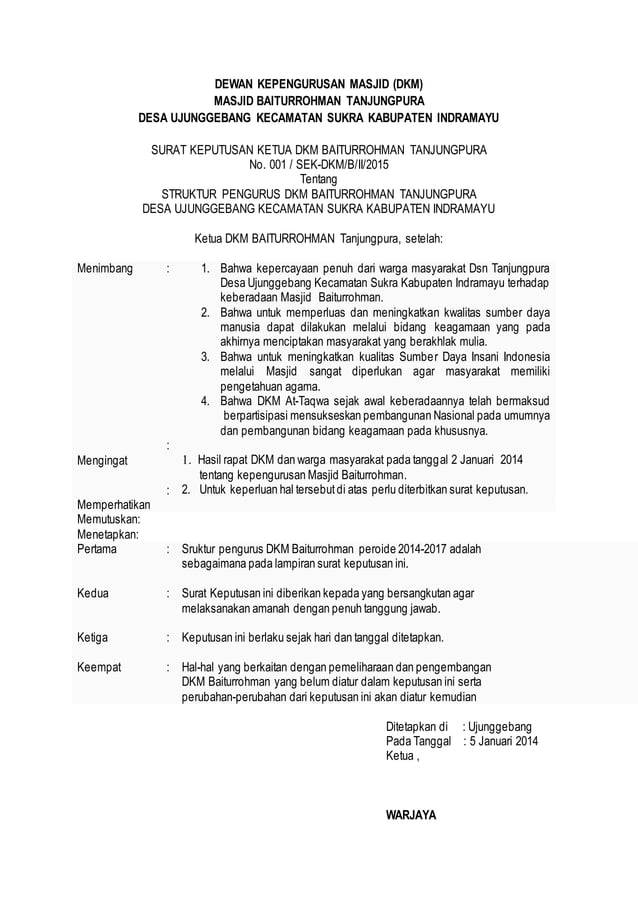 sk pengurus DKM | DOCX