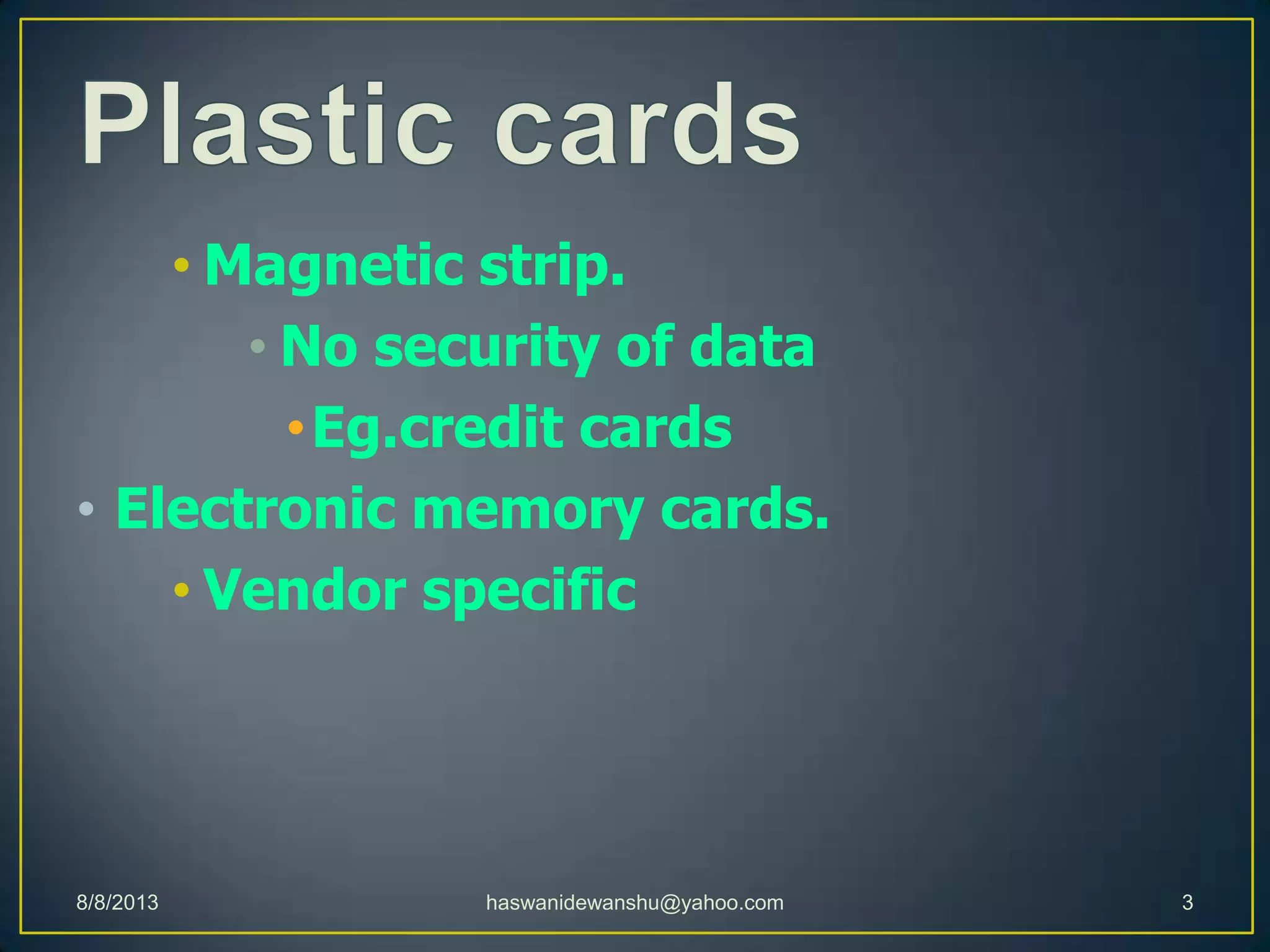 Smart card system ppt | PPTX