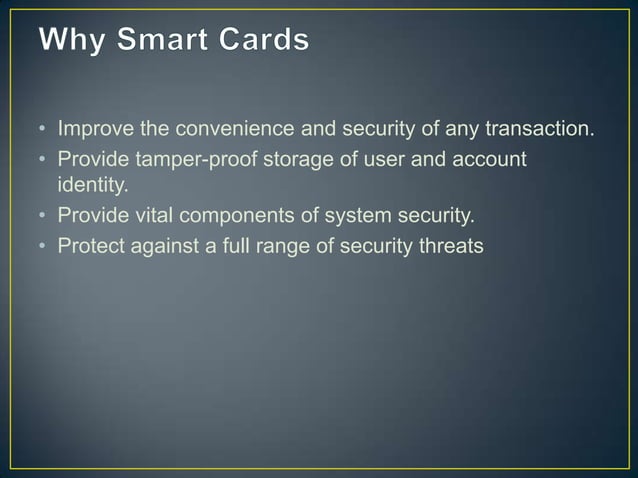 Smart card system ppt | PPTX