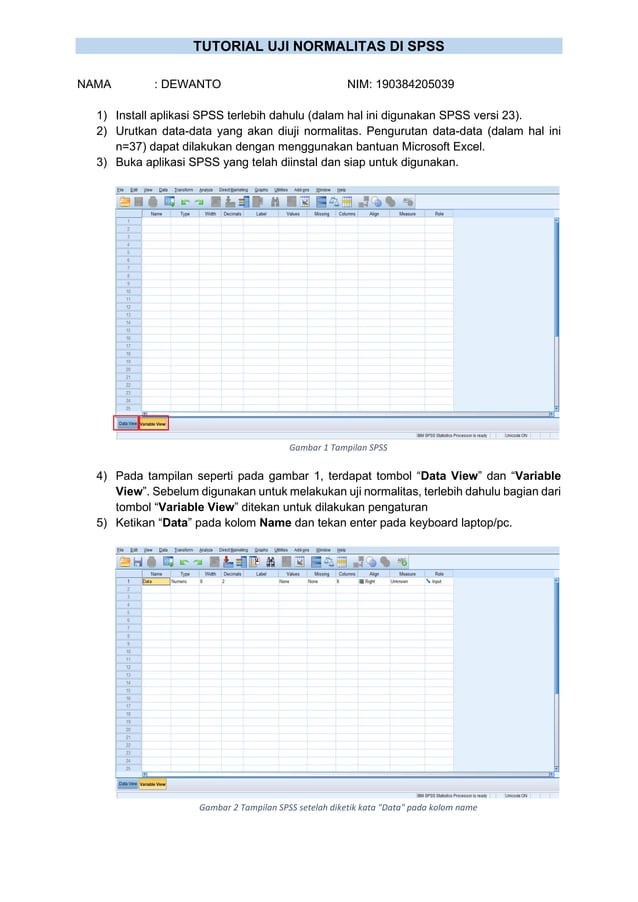 Tutorial uji normalitas spss | PDF