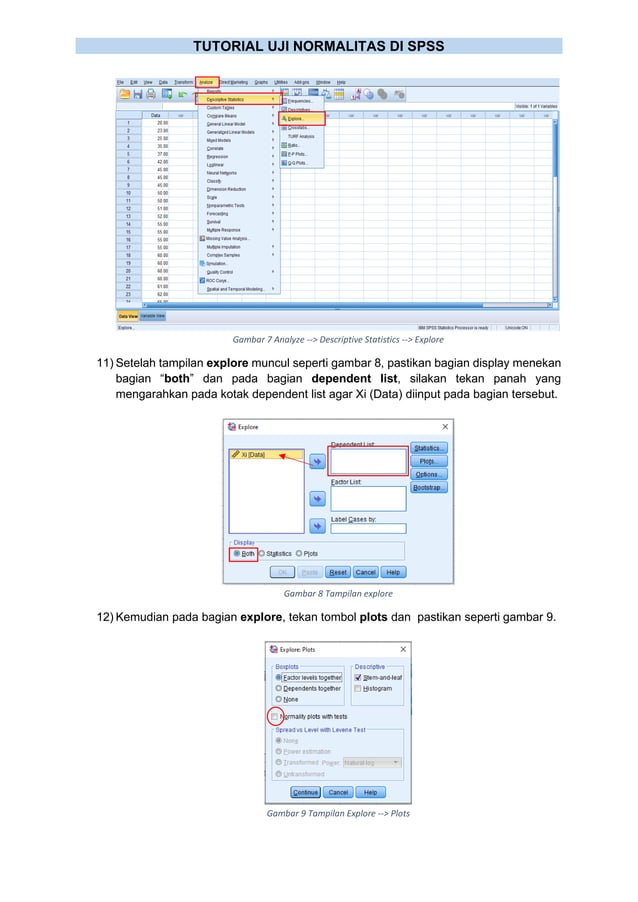 Tutorial uji normalitas spss | PDF