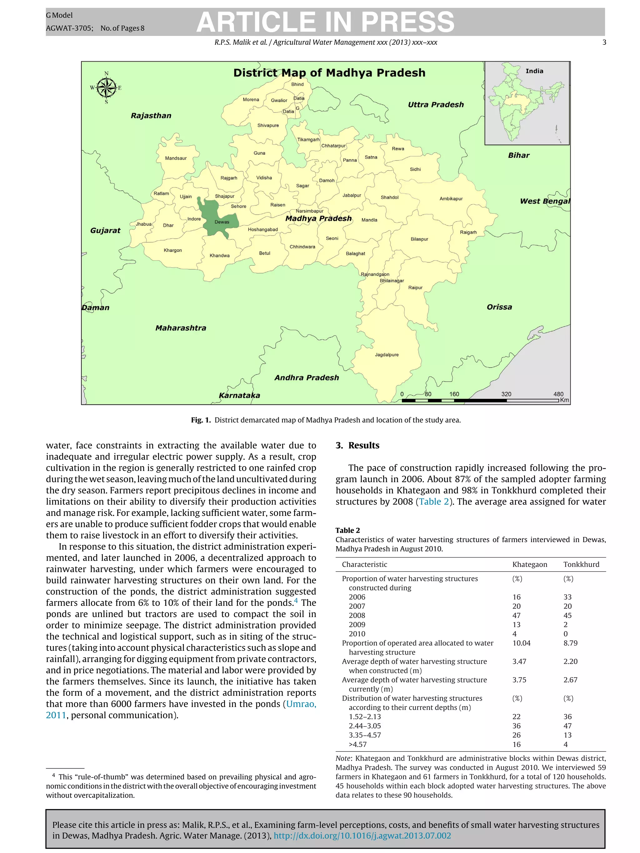 Dewas rainwater harvesting impacts | PDF