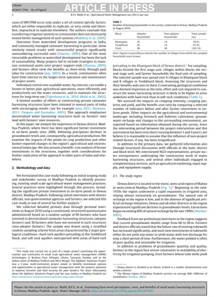 Dewas rainwater harvesting impacts | PDF